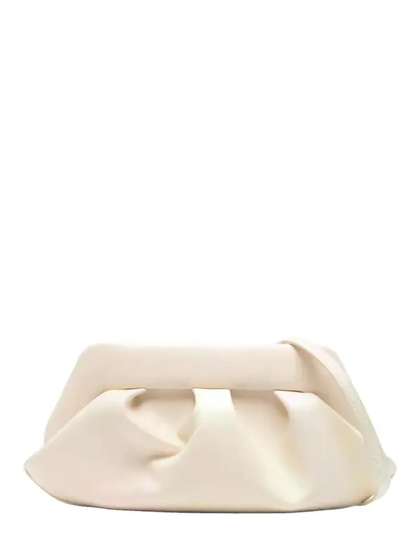 THEMOIRE Bios Ruched-effect Clutch - Neutrals