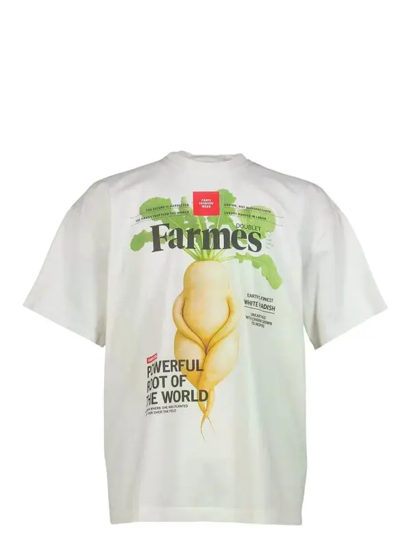 DOUBLET Farmes Magazine Cover T-shirt - White