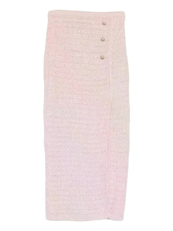 Alessandra Rich Button-embellished Midi Skirt - Pink