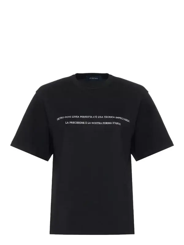 Sportmax Round-neck Printed T-shirt - Black