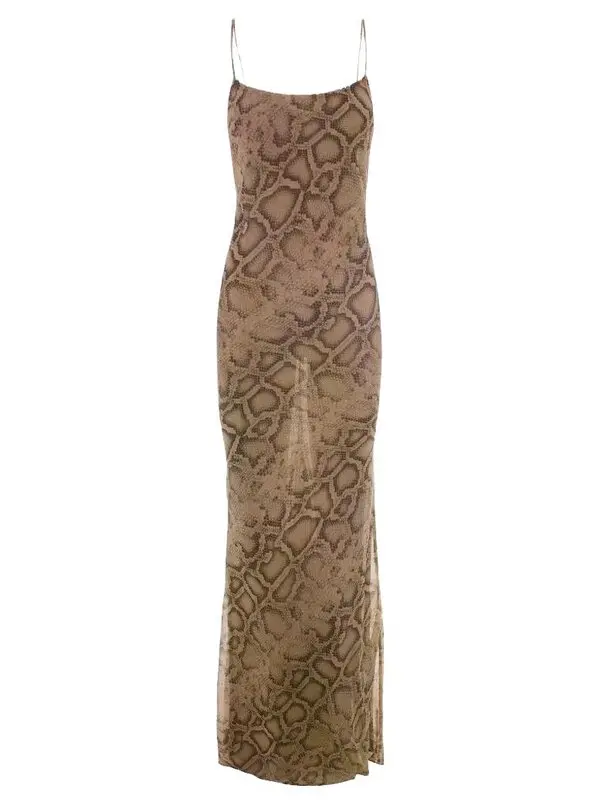 Andamane Python Print Column Dress - Neutrals