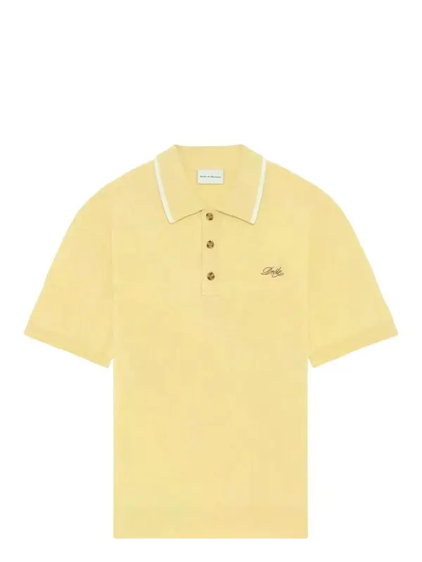 Drole De Monsieur Embroidered Collar Polo Shirt - Yellow