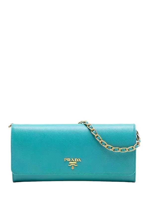 Prada Saffiano Wallet On Chain Crossbody Bag - Blue
