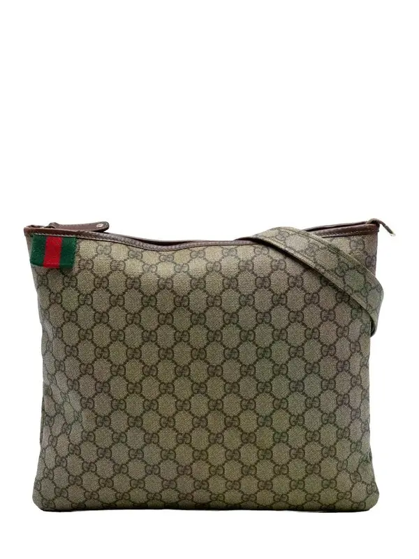 Gucci Gg Supreme Web Crossbody Bag - Brown