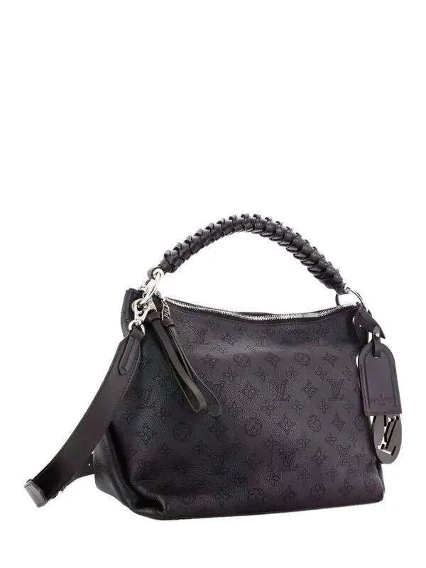 LOUIS VUITTON Braided Handle Beaubourg Mahina Leather Mm Hobo Bag - Black