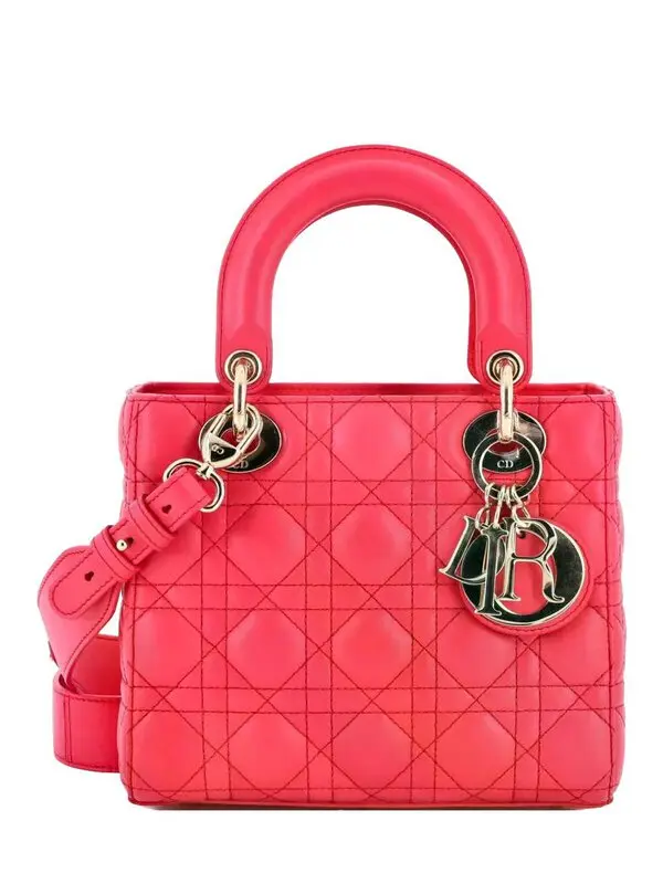 Dior My Abcdior Lady Bag Cannage Quilt Lambskin Crossbody Bag - Pink