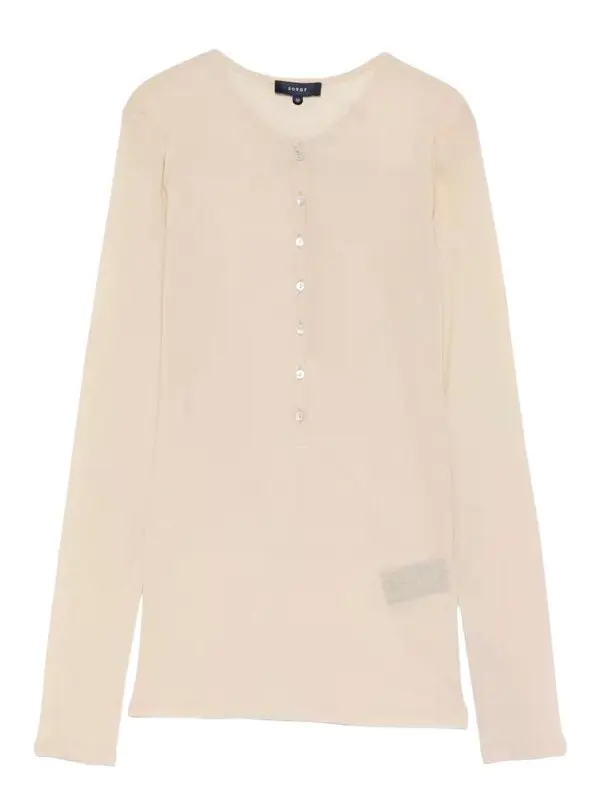 Soeur Isabella Buttoned Long-sleeved Top - Neutrals