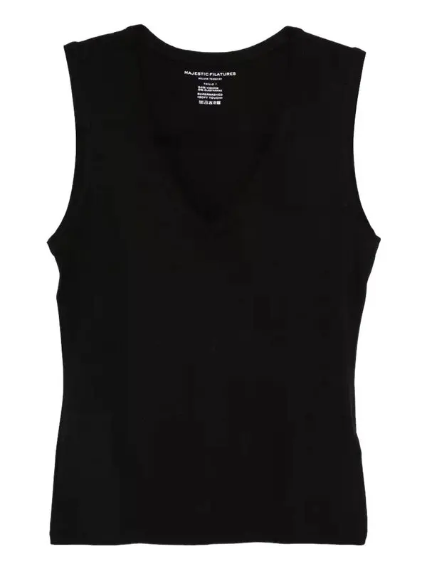 Majestic Filatures V-neck Tank Top - Black