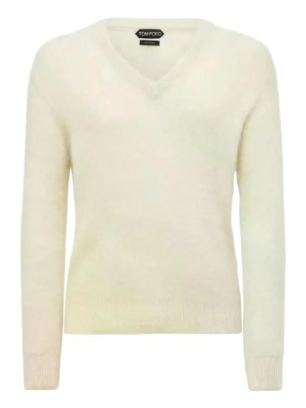 TOM FORD V-neck Long-sleeve Sweater - White