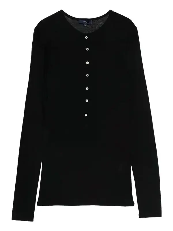 Soeur Isabella Buttoned Top - Black
