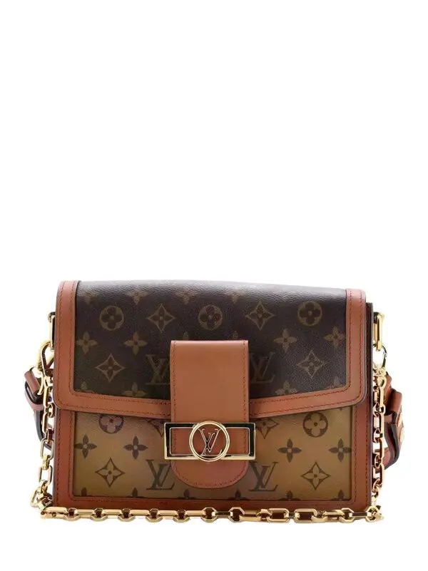LOUIS VUITTON Dauphine Reverse Monogram Canvas Mm Shoulder Bag - Brown