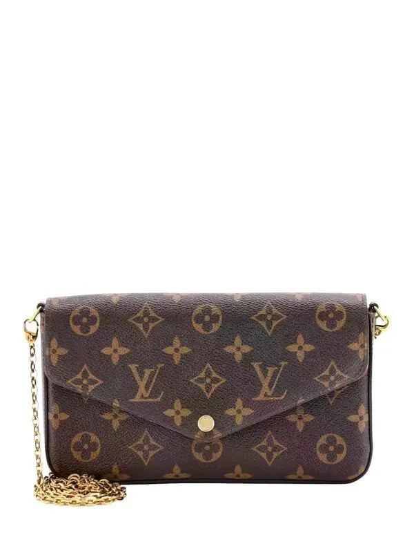 LOUIS VUITTON Felicie Pochette Monogram Canvas Crossbody Bag - Brown