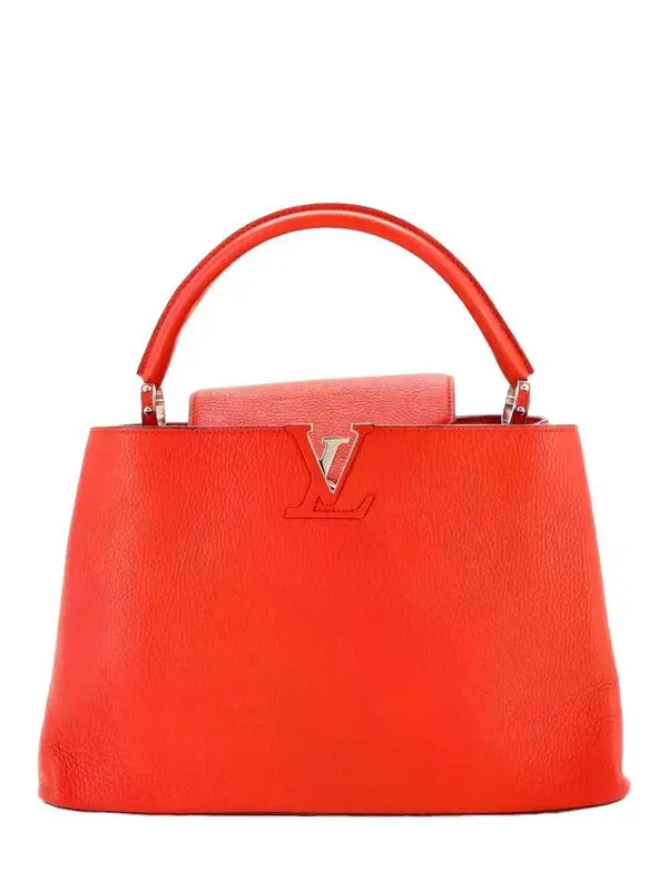 LOUIS VUITTON Capucines Leather Pm Satchel - Orange