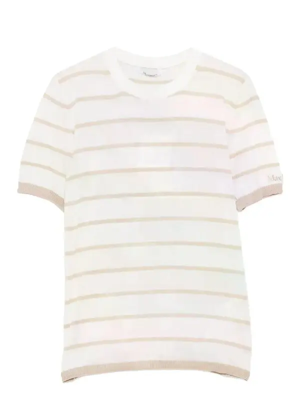 Max Mara Striped Knit Top - White