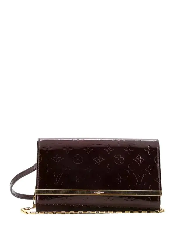 LOUIS VUITTON Ana Bag Monogram Vernis Clutch - Red