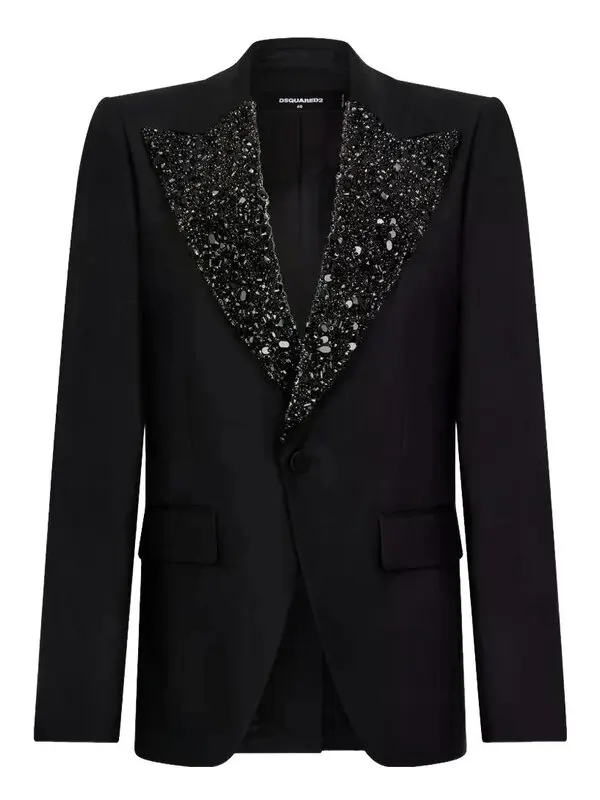 Dsquared2 Embellished-lapels Blazer - Black