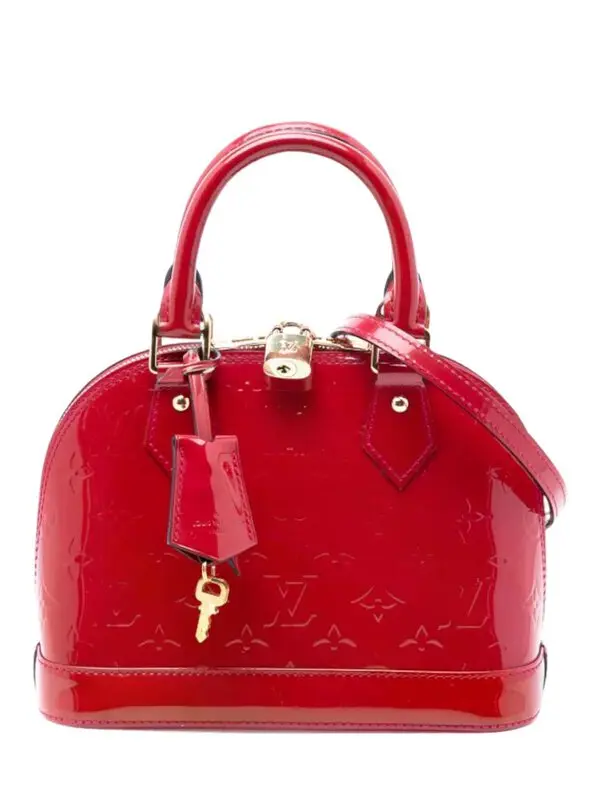 LOUIS VUITTON 2013 Monogram Vernis Alma Bb Satchel - Red