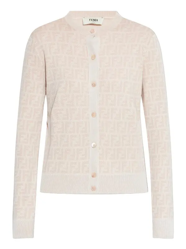Fendi Monogram Knit Cardigan - Pink