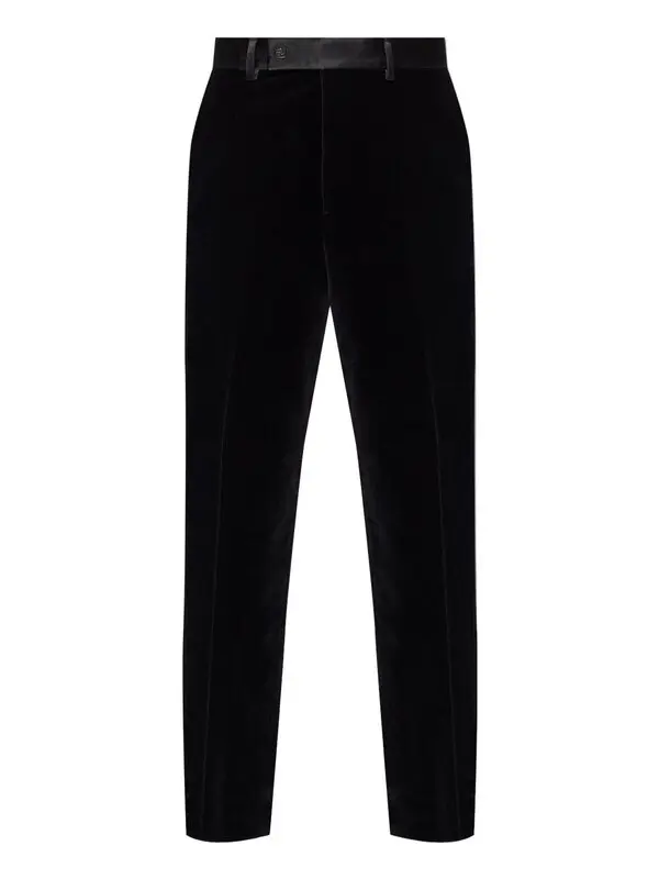 Fendi Straight-leg Velour Trousers - Black