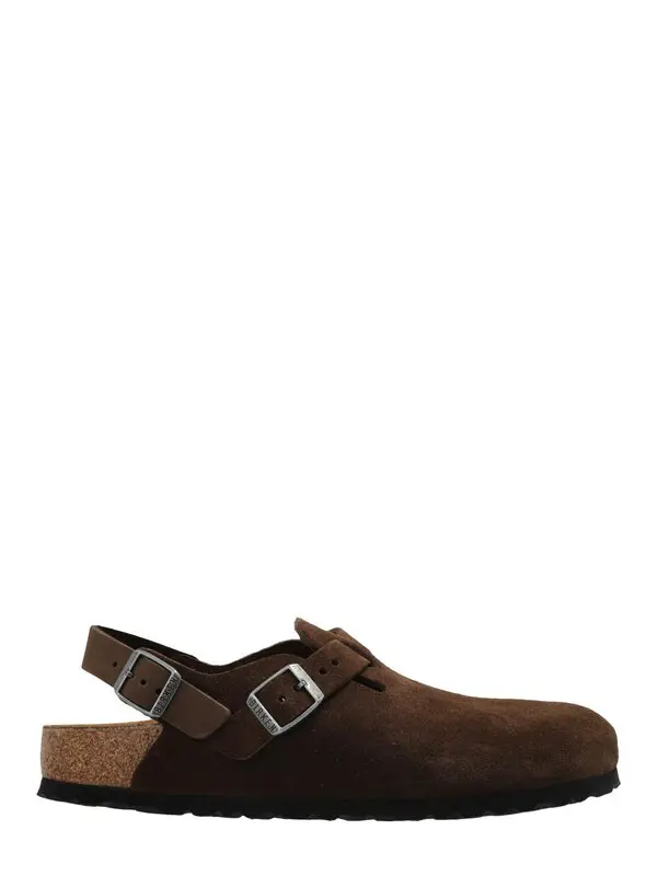 BIRKENSTOCK Suede Slides With Adjustable Straps - Brown