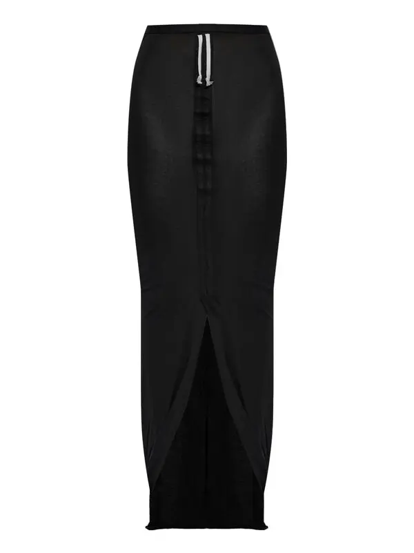 Rick Owens Long Skirt With Slit - Black