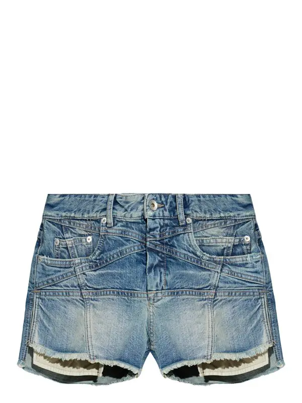 Rick Owens Vintage-effect Denim Shorts - Blue