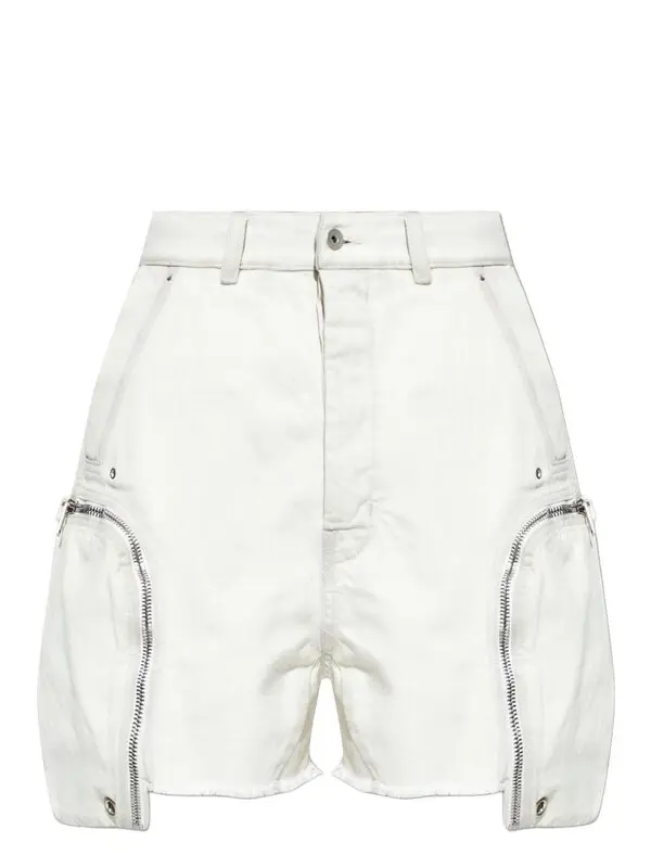 Rick Owens Vintage Effect Denim Shorts - Cream