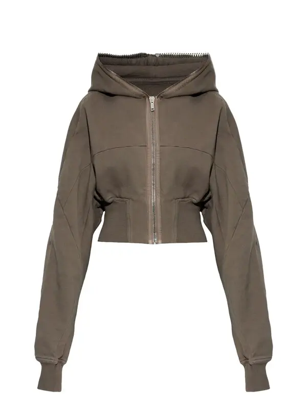 Rick Owens Cropped Hoodie - Brown