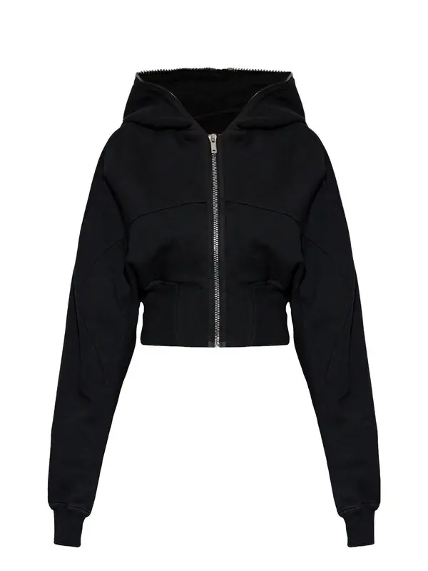 Rick Owens Short Hooded Sweatshirt - Black