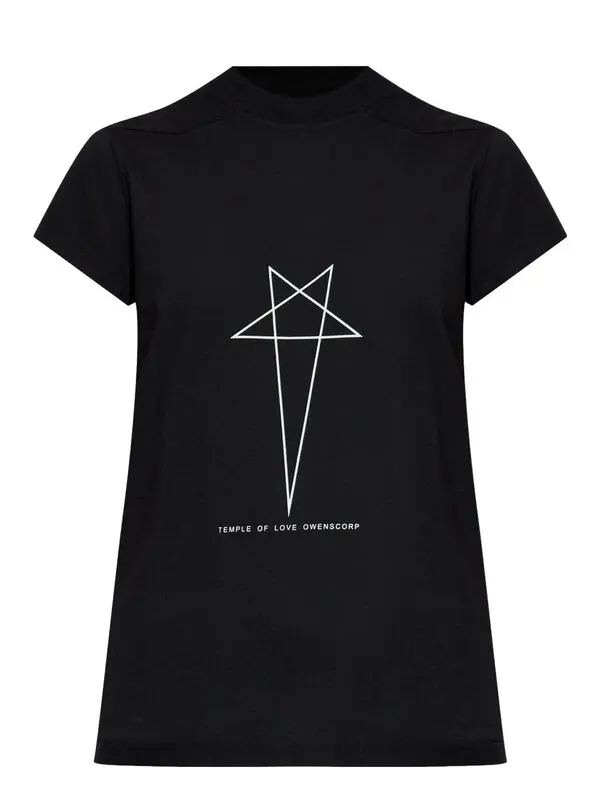Rick Owens T-shirt With Printed Logo - Black