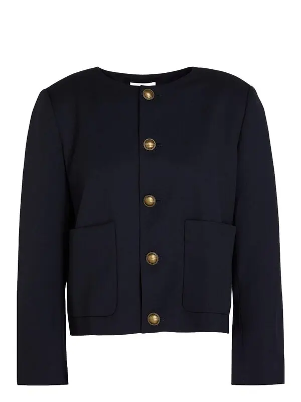 FRAME Wool-blend Twill Jacket - Navy