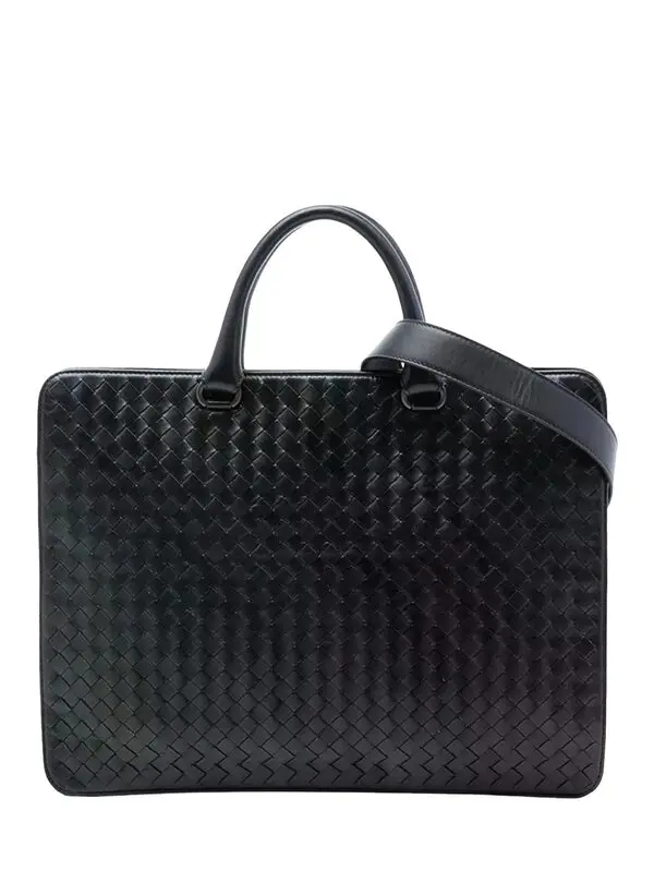 Bottega Veneta Nappa Intrecciato Business Bag - Black