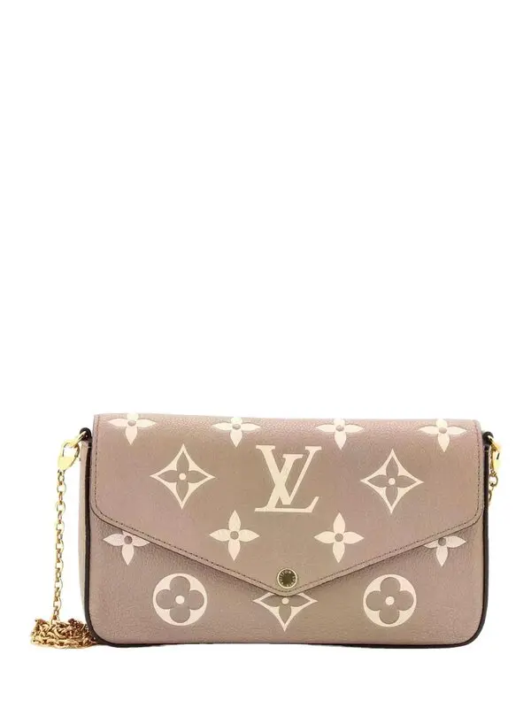 LOUIS VUITTON Felicie Pochette Bicolor Monogram Empreinte Giant Crossbody Bag - Neutrals