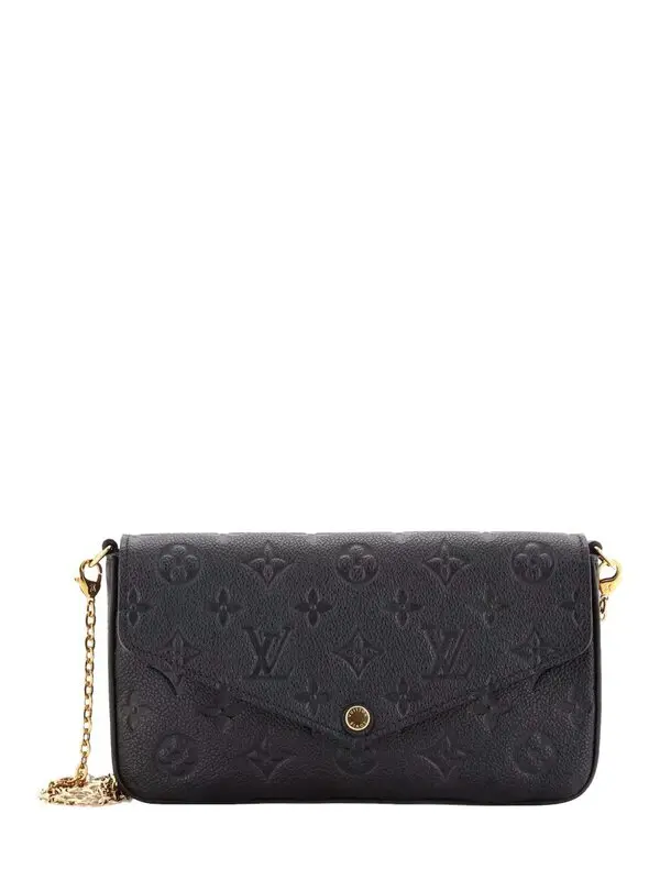 LOUIS VUITTON Felicie Pochette Monogram Empreinte Leather - Black