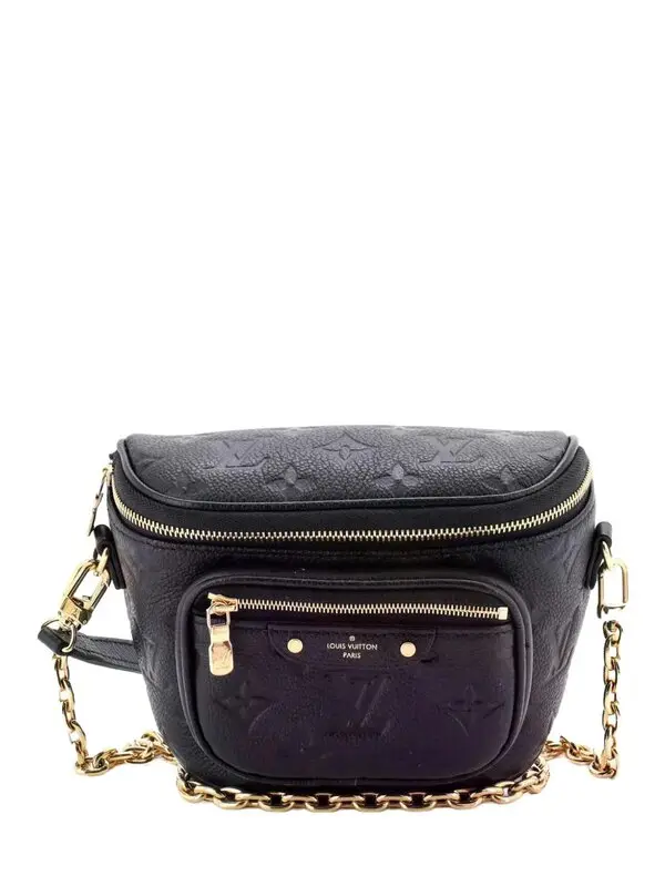 LOUIS VUITTON Bum Bag Monogram Empreinte Leather Mini Belt Bag - Black