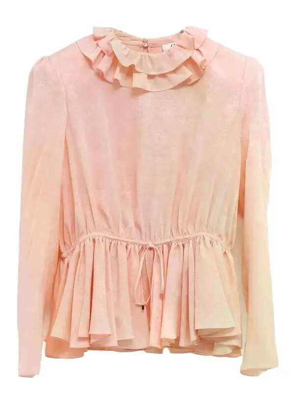 Chloé Ruffled Floral Print Blouse - Pink
