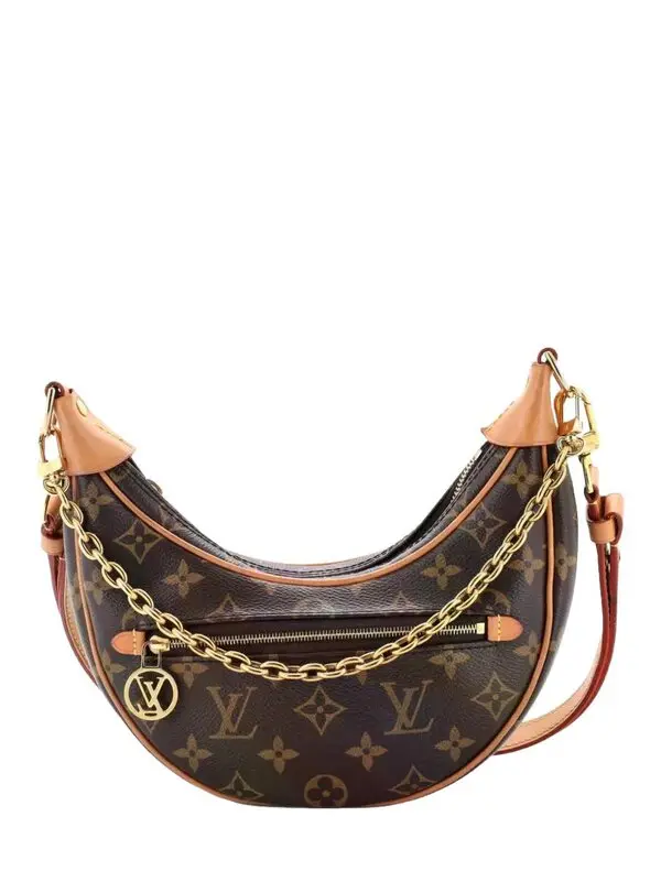 LOUIS VUITTON Loop Handbag Monogram Canvas Hobo Bag - Brown
