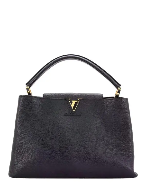 LOUIS VUITTON Capucines Mm Satchel Leather - Black