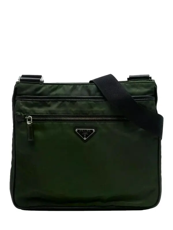 Prada 2013-2025 Tessuto Zip Top Crossbody Bag - Green
