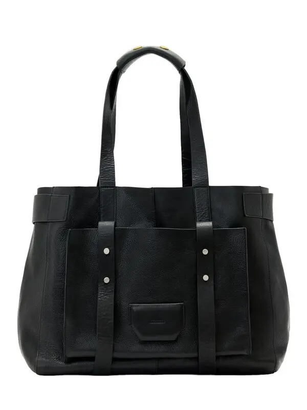 ALLSAINTS Ursa Grain Leather Tote Bag - Black