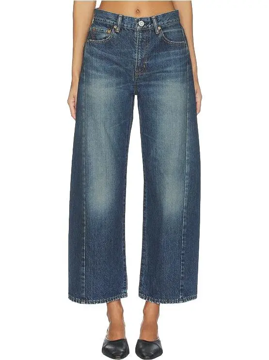 Moussy Vintage Harlem Side Line Cocoon Jeans - Dark Blue