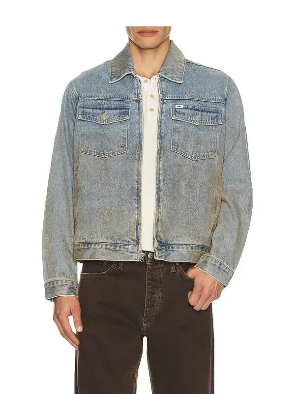 Obey Base Trucker Jacket - Heavy Vintage Light Indigo