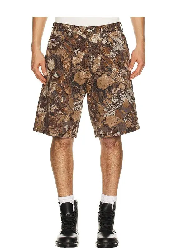 Obey Bigwig Baggy Denim Short - Fence Camo