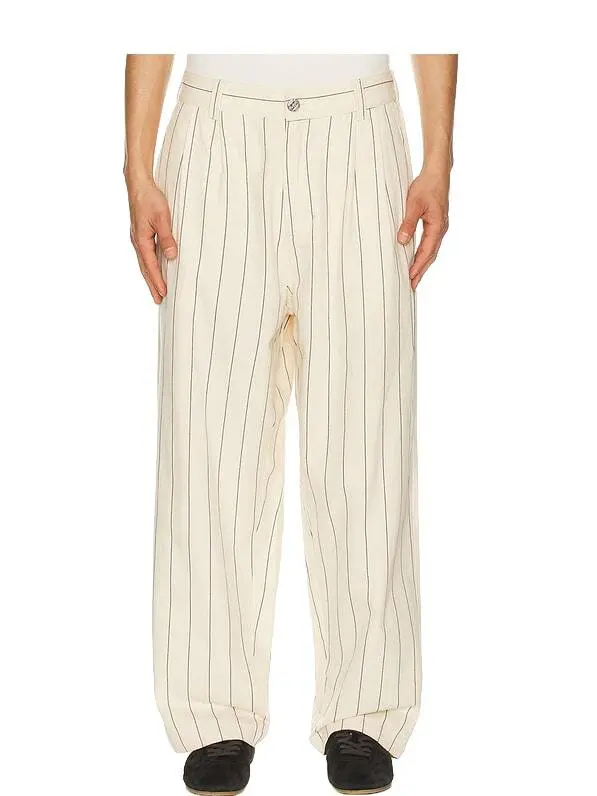 Obey Foster Pleated Stripe Pant - Canvas Multi
