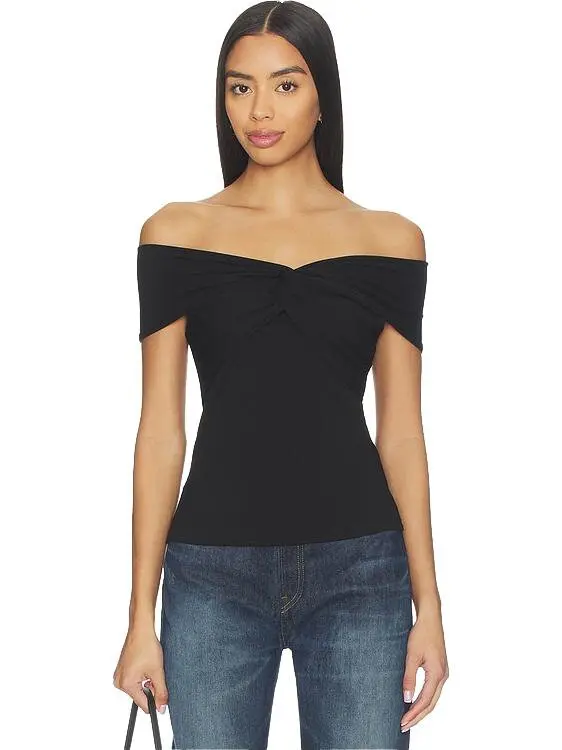 MORE TO COME Rorie Off Shoulder Top - Black