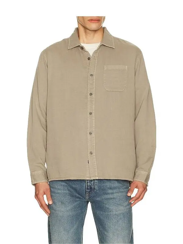Rails Owens Long Sleeve Shirt In Taupe - Desert Path