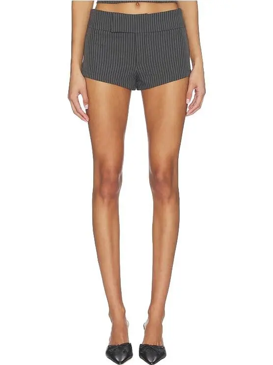 Superdown Agnes Hot Short - Grey Stripe