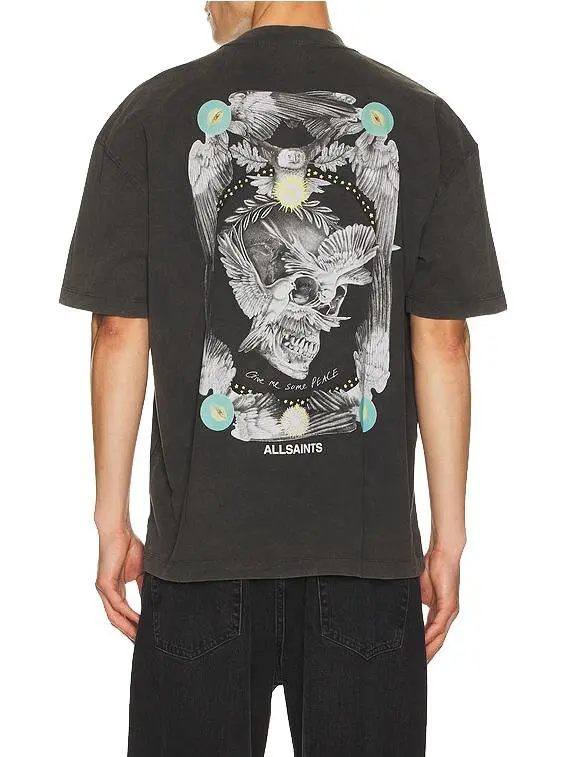 ALLSAINTS Mysteries Tee In Charcoal - Washed Black