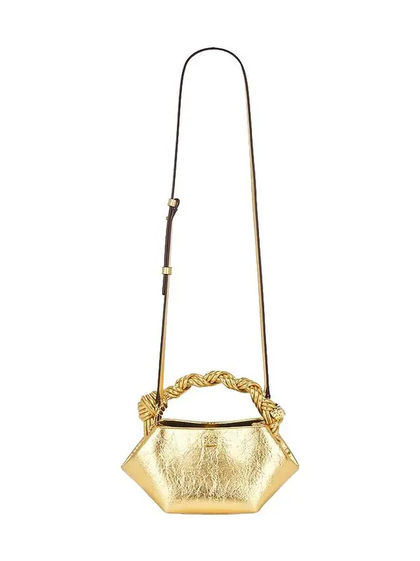 GANNI Bou Mini Crushed Bag - Gold