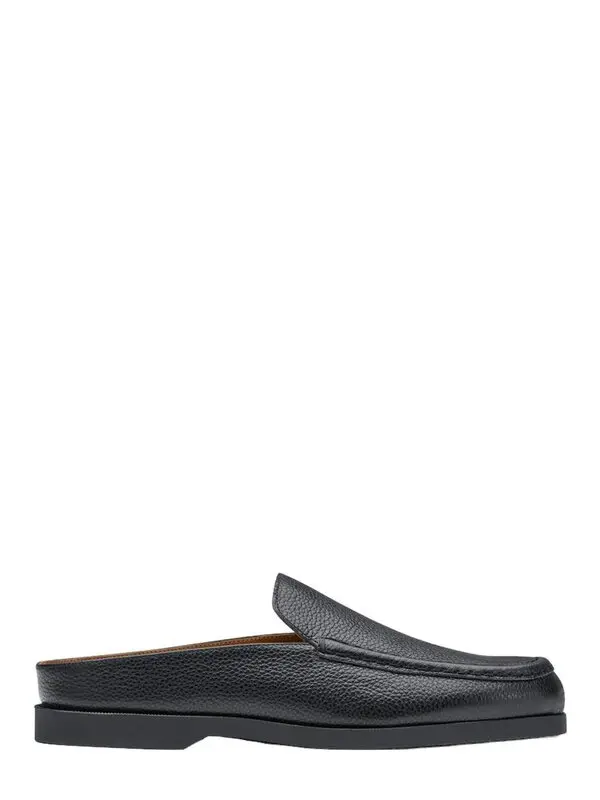 ATP ATELIER Tenno Grained Leather Slip-ins - Black